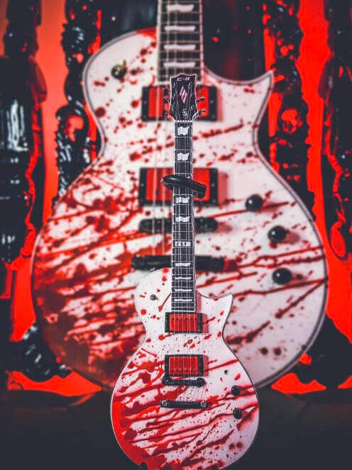 Bobby Keller Blood Splatter ESP Eclipse Mini Guitar Replica Collectibl ...