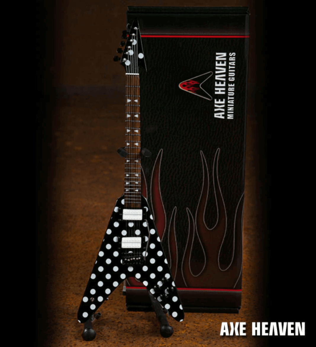 Randy Rhoads "Harpoon" Polka Dot V Miniature Guitar Replica