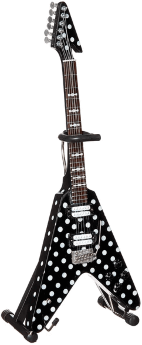 Randy Rhoads "Harpoon" Polka Dot V Miniature Guitar Replica – Little ...